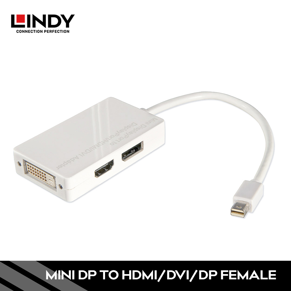 CONVERTER MINI DISPLAYPORT TO HDMI/DVI/DISPLAYPORT | LINDY INDONESIA
